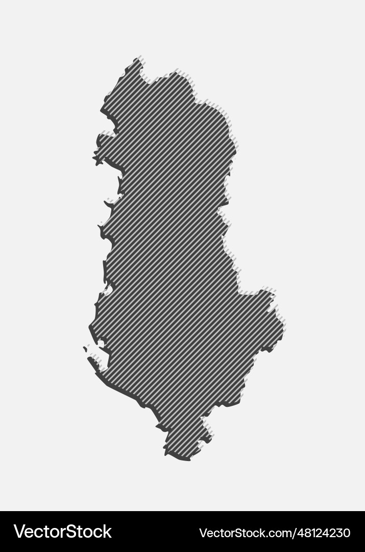 Abstract Map Albania Parallel Grey Lines Vector Image