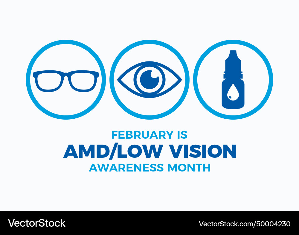 Amd and low vision awareness month poster Vector Image