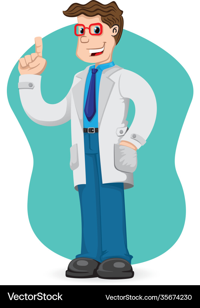 Caucasian in lab coat doctor Royalty Free Vector Image