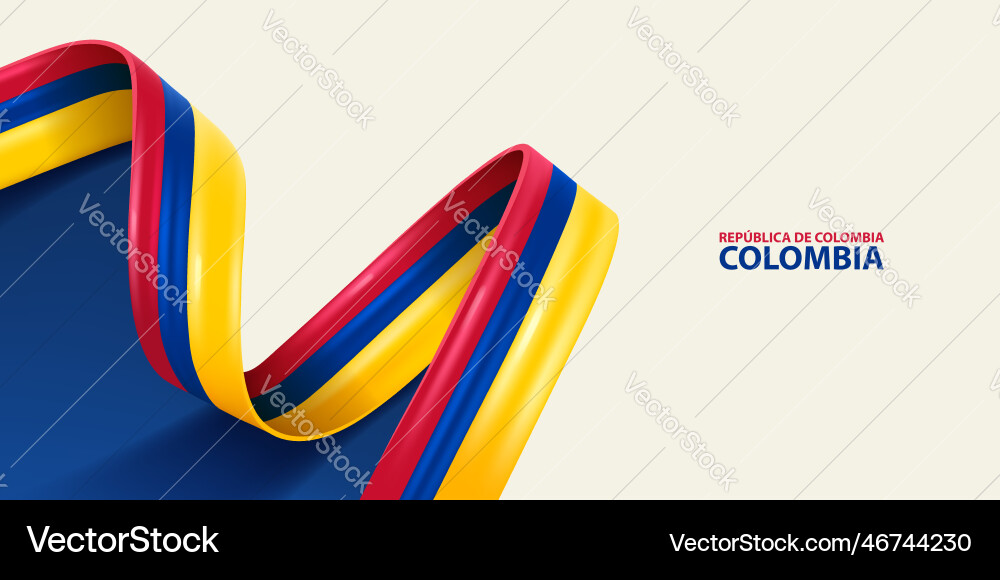 Colombia ribbon flag Royalty Free Vector Image