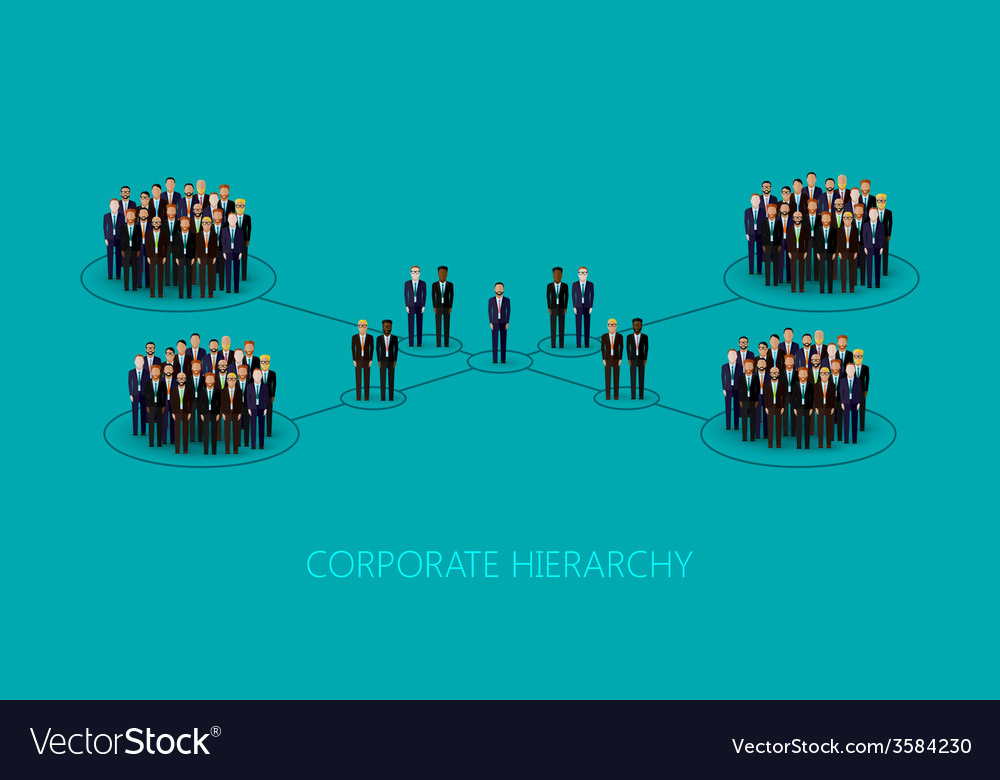 Flat of a corporate hierarchy structure crowd Vector Image