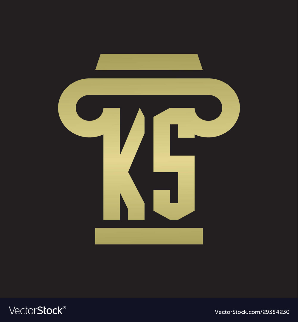 Ks logo monogram with pillar style design Vector Image Ks logo monogram with pillar style design Vector Image