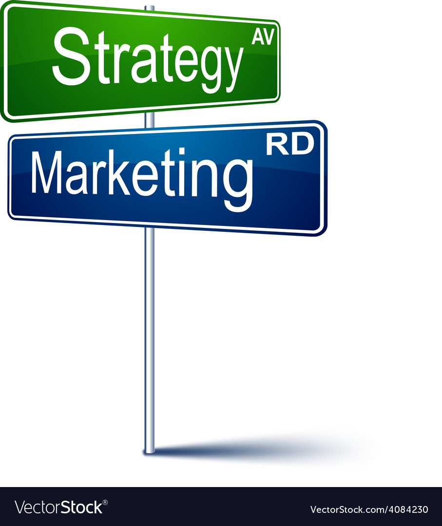 Marketing-strategy direction sign Royalty Free Vector Image