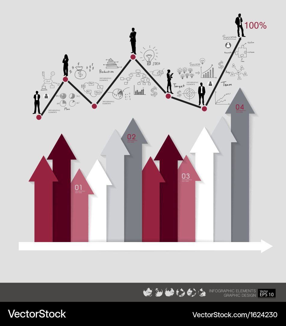 Modern design graph business graph to success can Vector Image