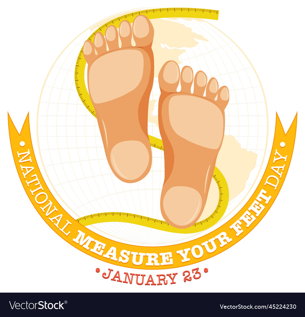 National Measure Your Feet Day Banner Design Vector Image