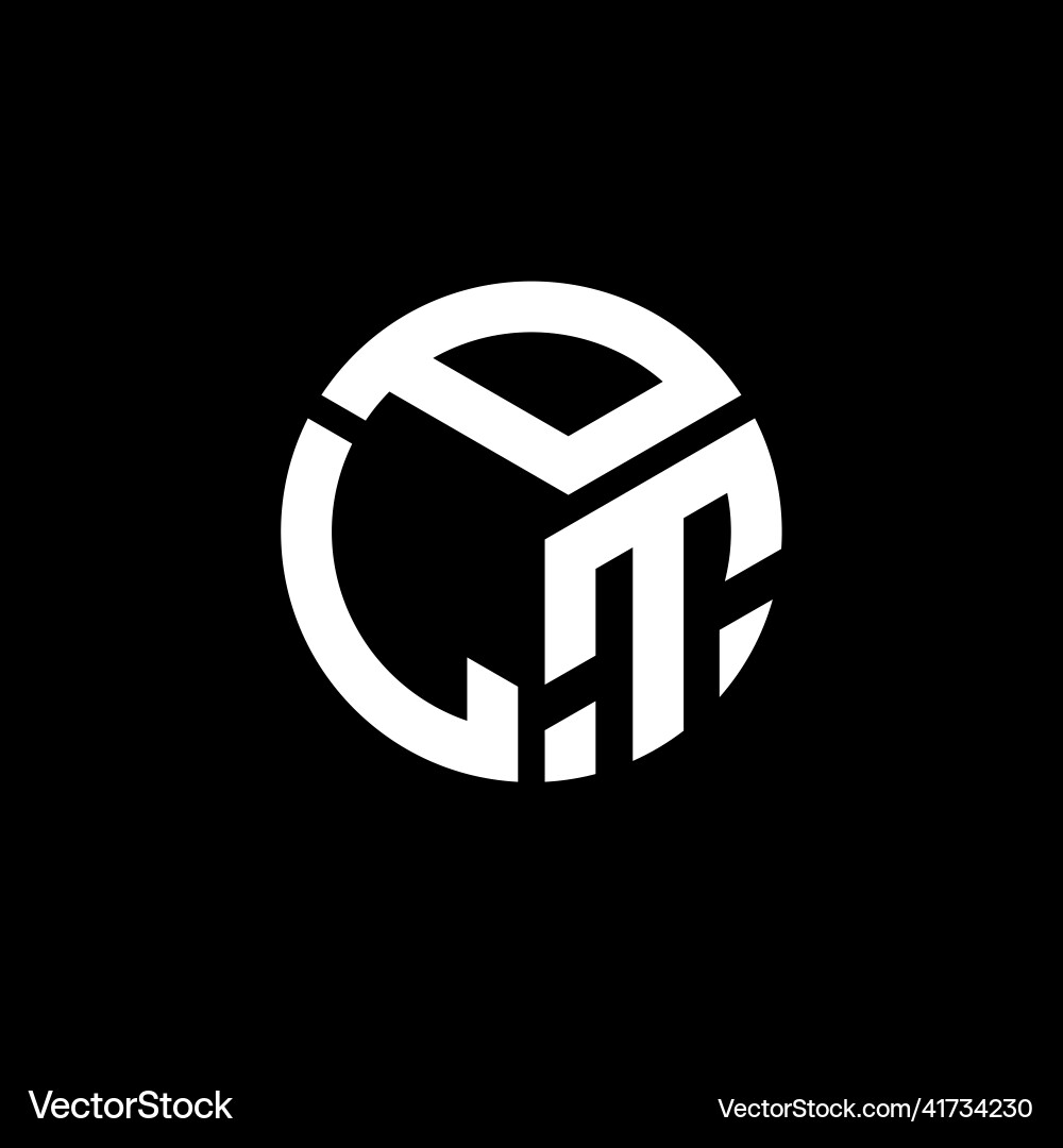Plt letter logo design on black background Vector Image