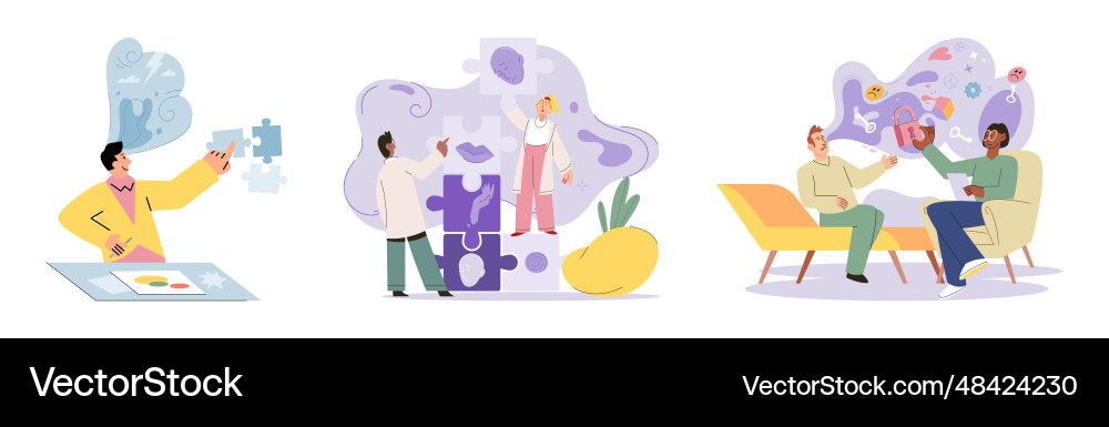 Psychotherapists psychologists work with mental Vector Image