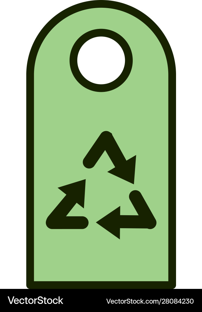 Tag recycle environment ecology line and fill Vector Image