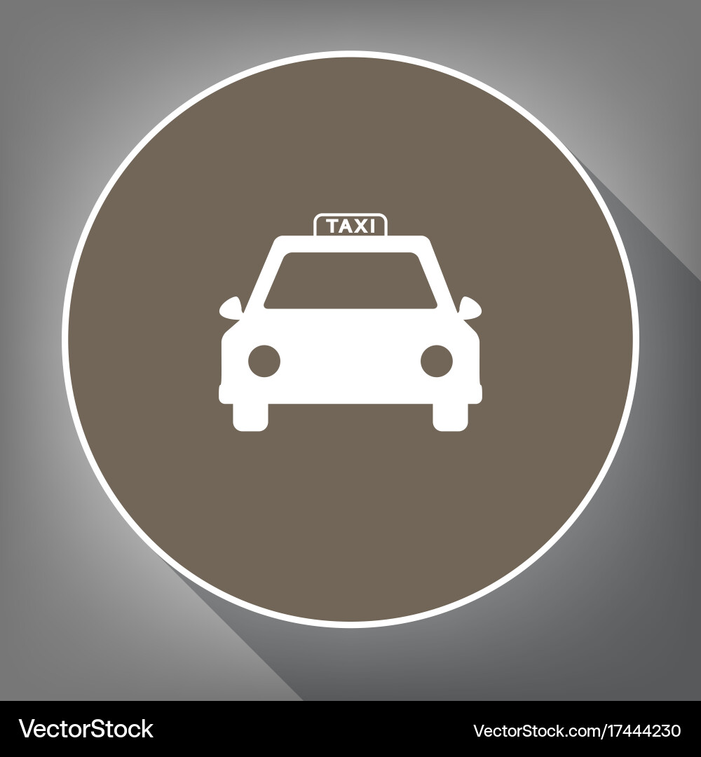 Taxi sign white icon Royalty Free Vector Image
