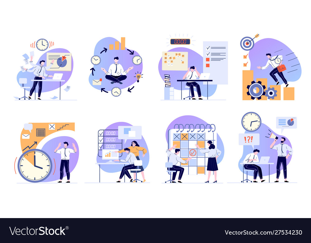 Time management scheduling working tasks Vector Image