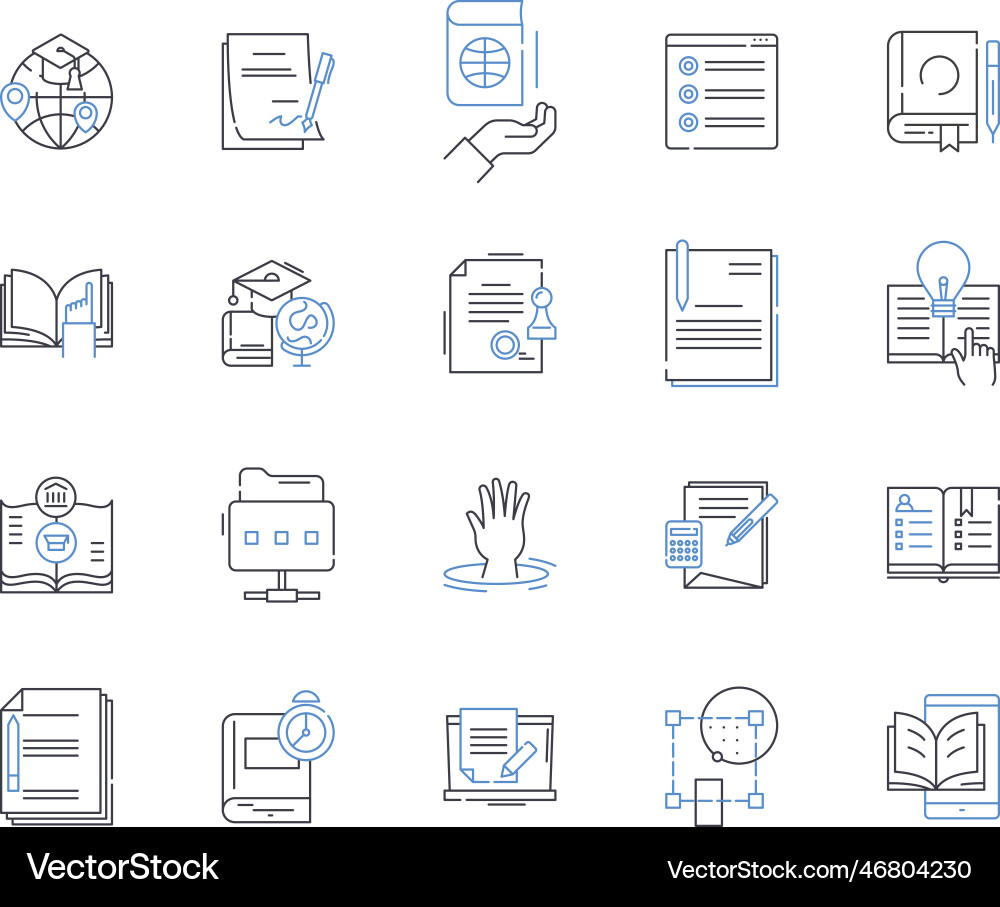 Upward mobility line icons collection progression Vector Image