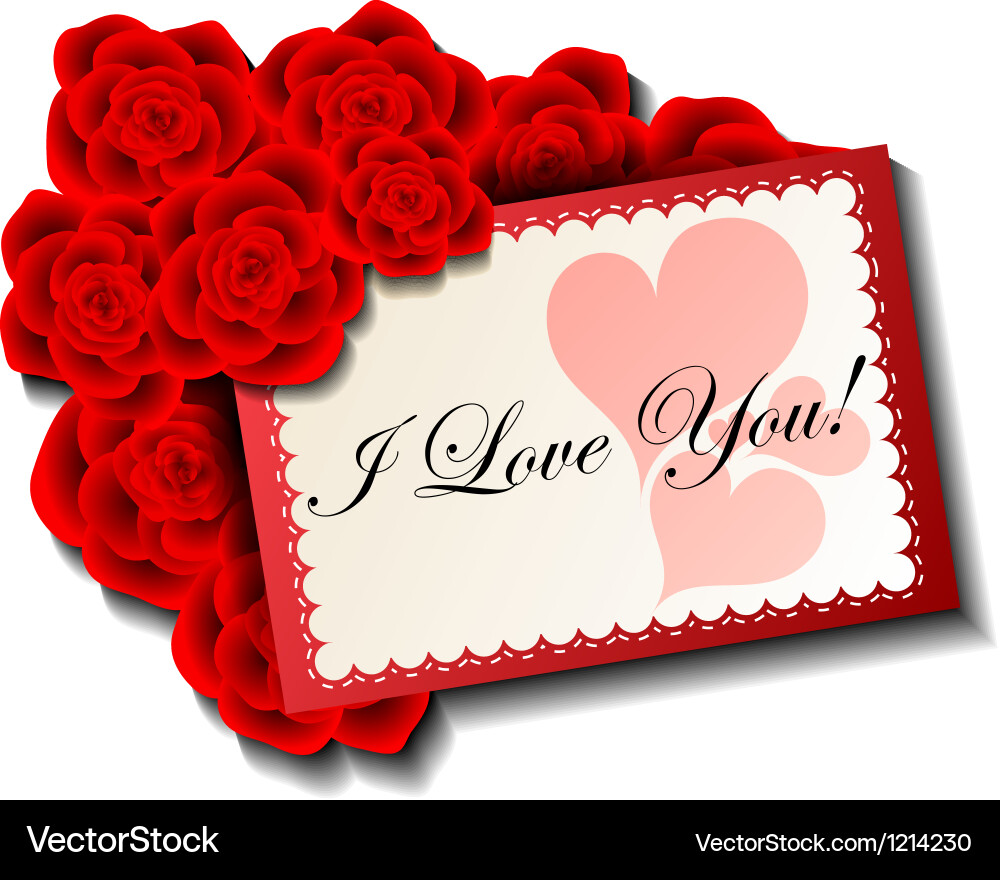 Valentine card with rose Royalty Free Vector Image