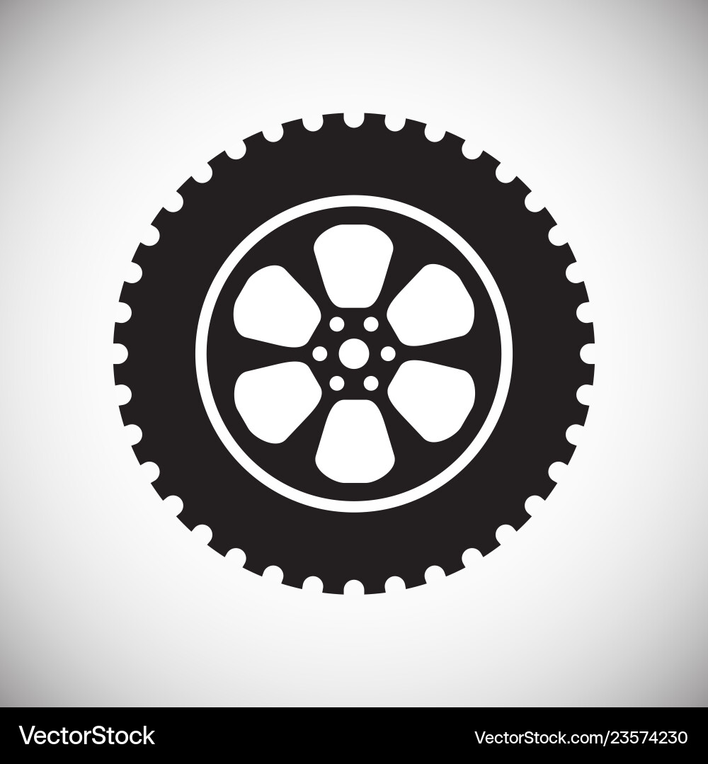 Wheel icon on white background for graphic and web