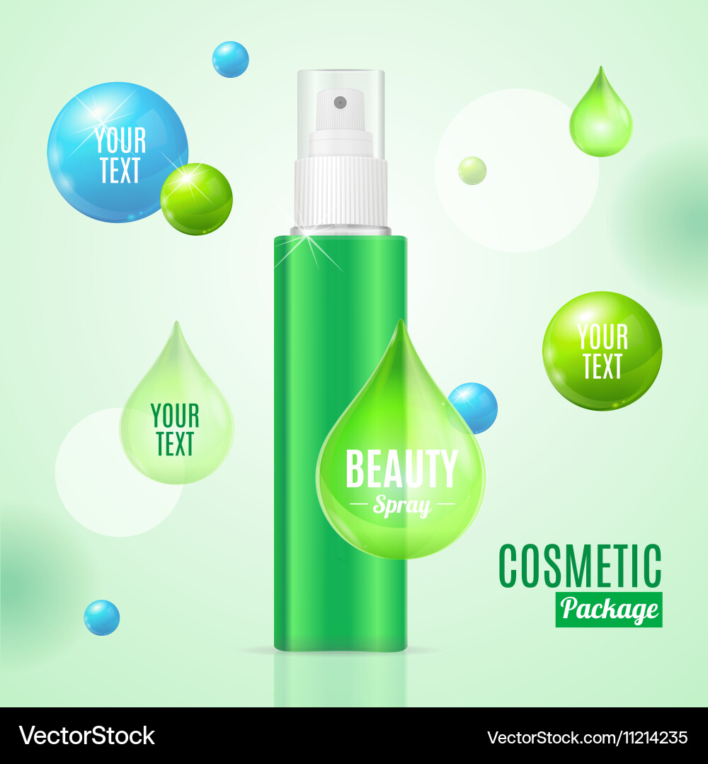 Beauty Spray Can Package Essence Bottle Royalty Free Vector