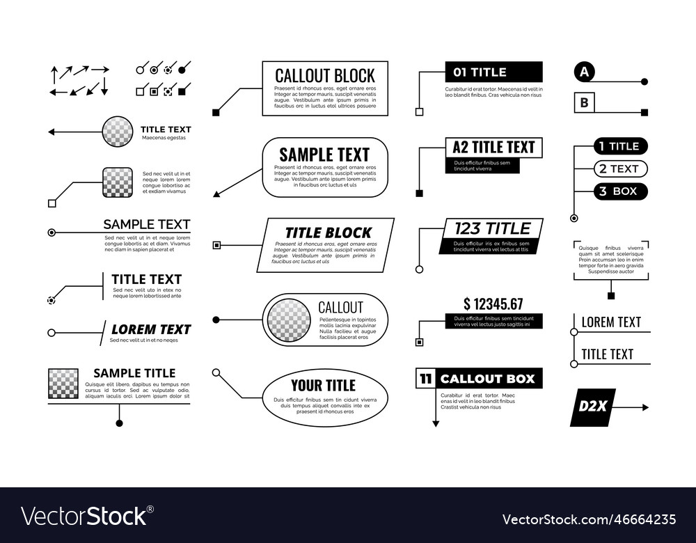 Callout Title Text Box Frame Infographic Vector Image