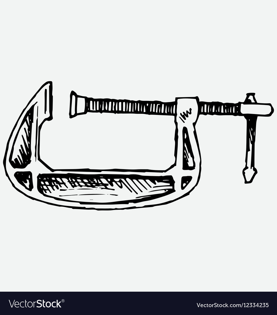 Clamp compression tool Royalty Free Vector Image