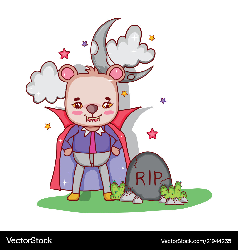 Cute bear halloween costume Royalty Free Vector Image