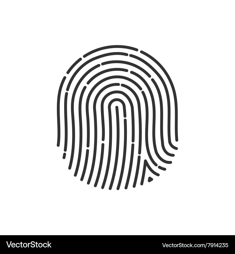 Fingerprint icon image flat app Royalty Free Vector Image