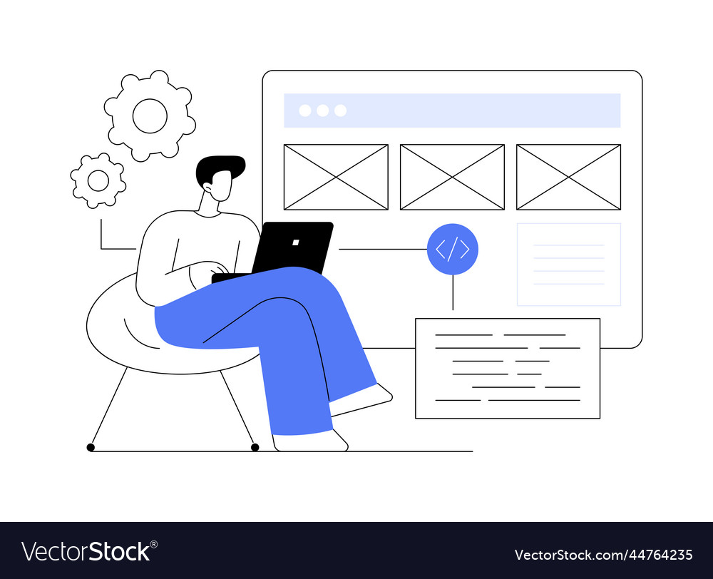Landing page development abstract concept Vector Image