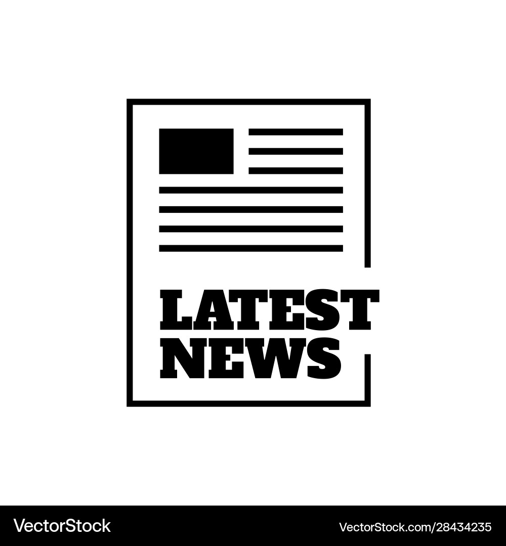 Latest news icon modern square rounded shape logo Vector Image