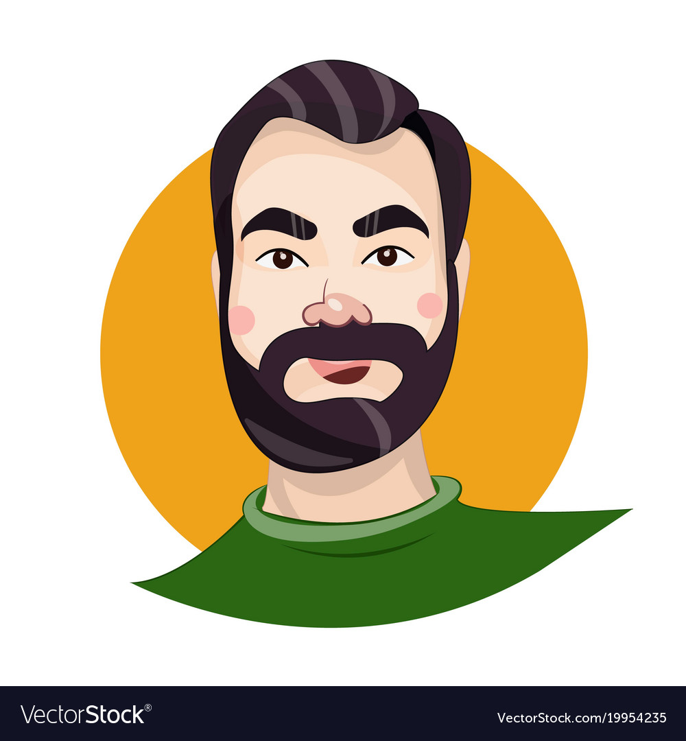 Portrait man with mustache and beard Royalty Free Vector