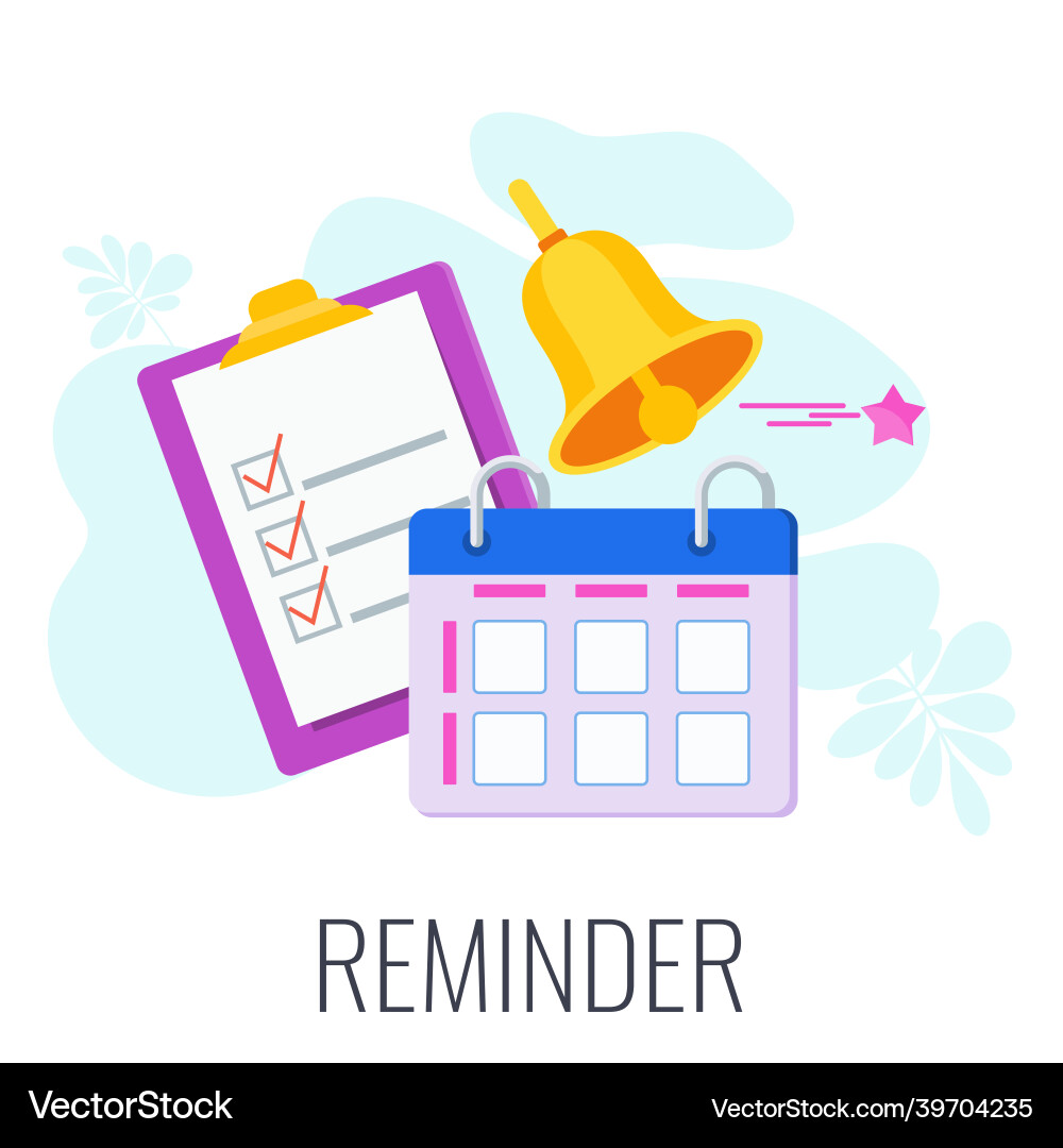 Reminder infographics icon check sheet calendar Vector Image