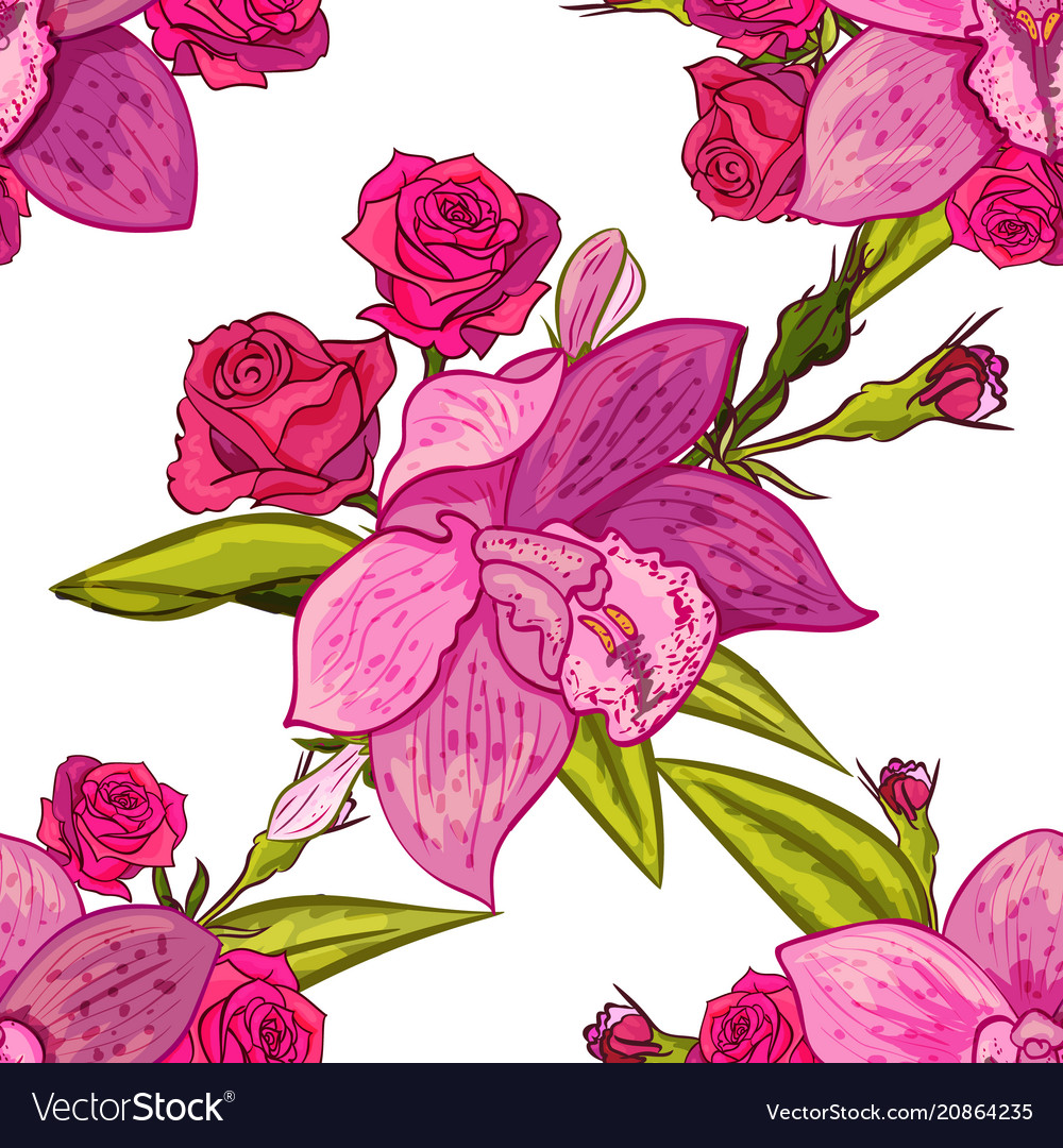 Seamless flower pattern Royalty Free Vector Image