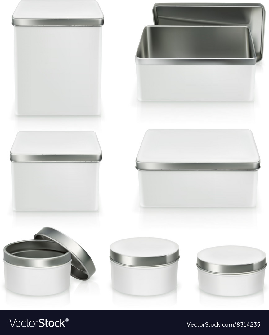 Set metal boxes Royalty Free Vector Image - VectorStock