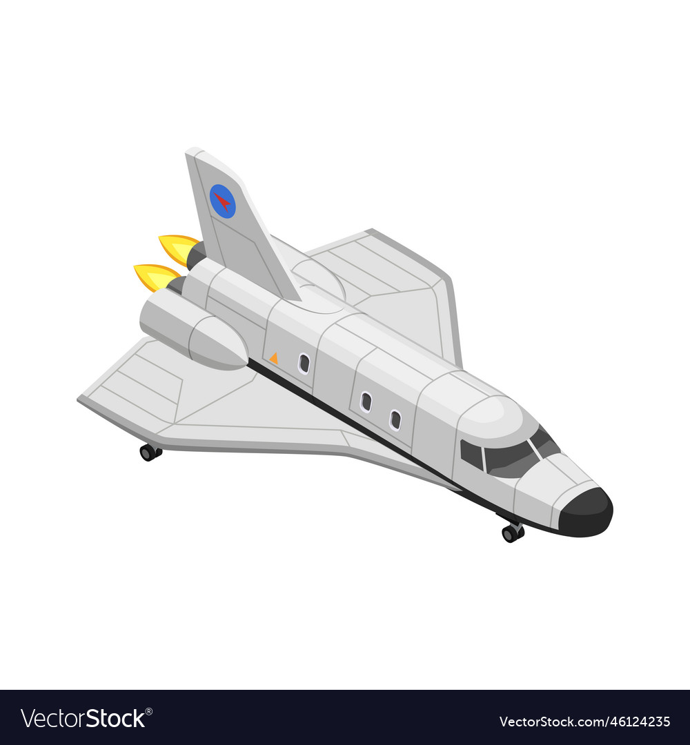 Space shuttle isometric composition Royalty Free Vector