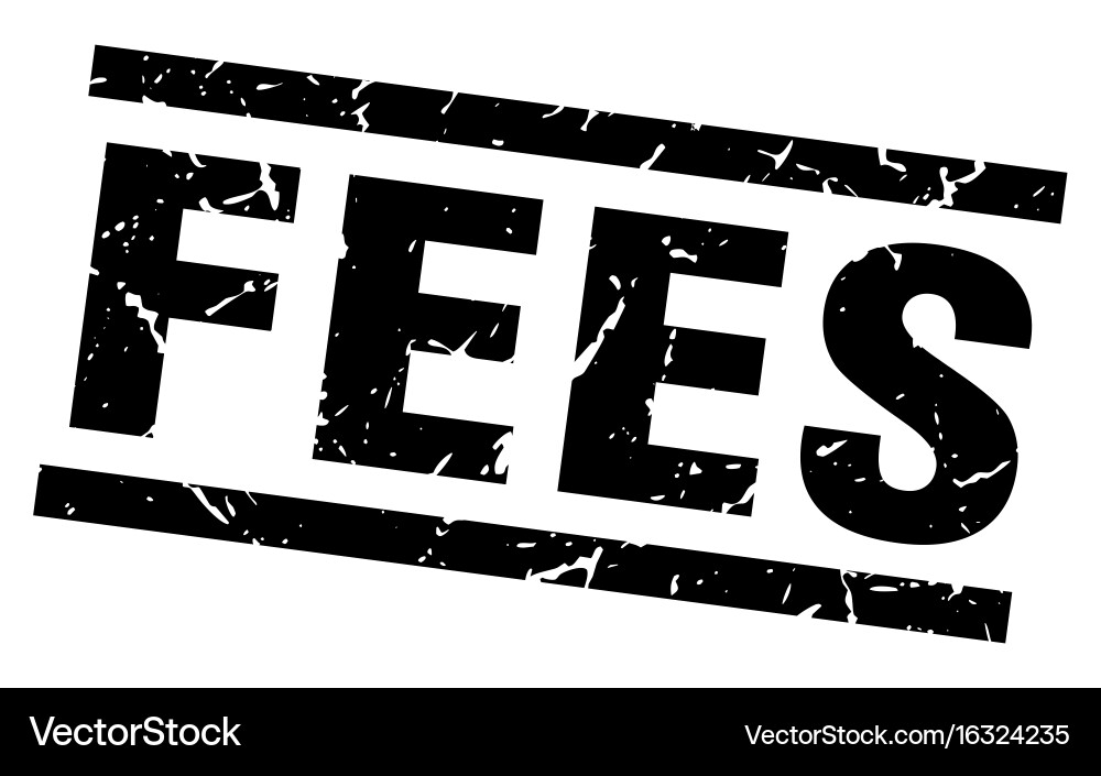 Square grunge black fees stamp Royalty Free Vector Image