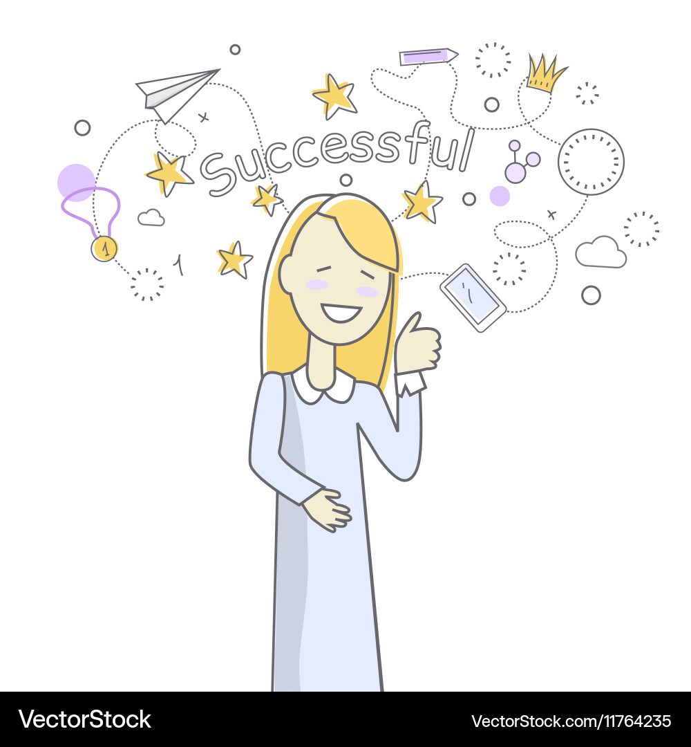 Successful woman banner Royalty Free Vector Image