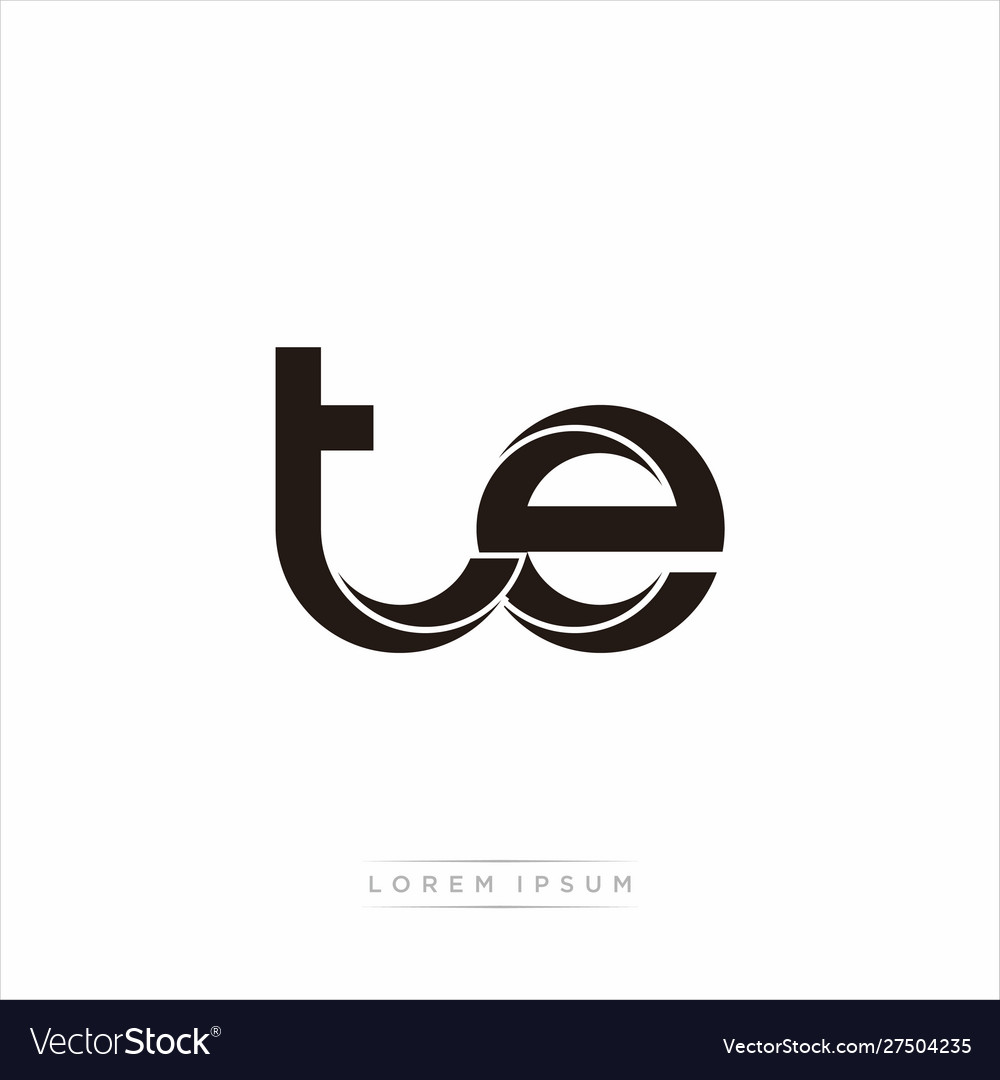 Te initial letter split lowercase modern monogram Vector Image