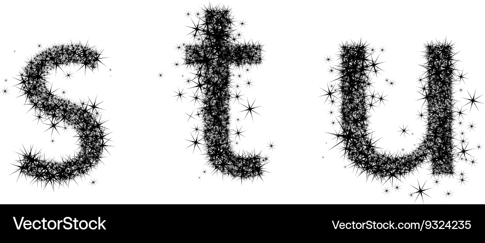 Three letters of the alphabet Royalty Free Vector Image