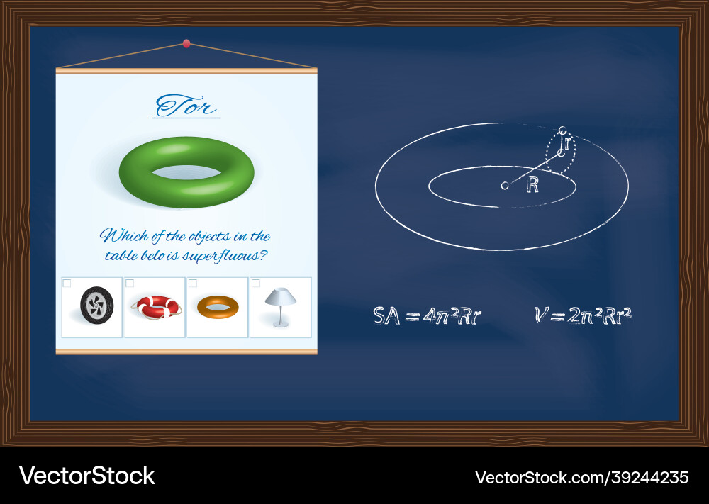 Tor geometric figure and formulas for calculating Vector Image