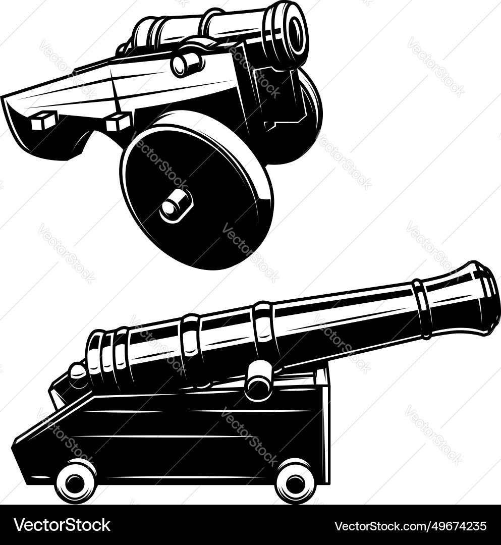 Vintage cannon design element for poster card Vector Image