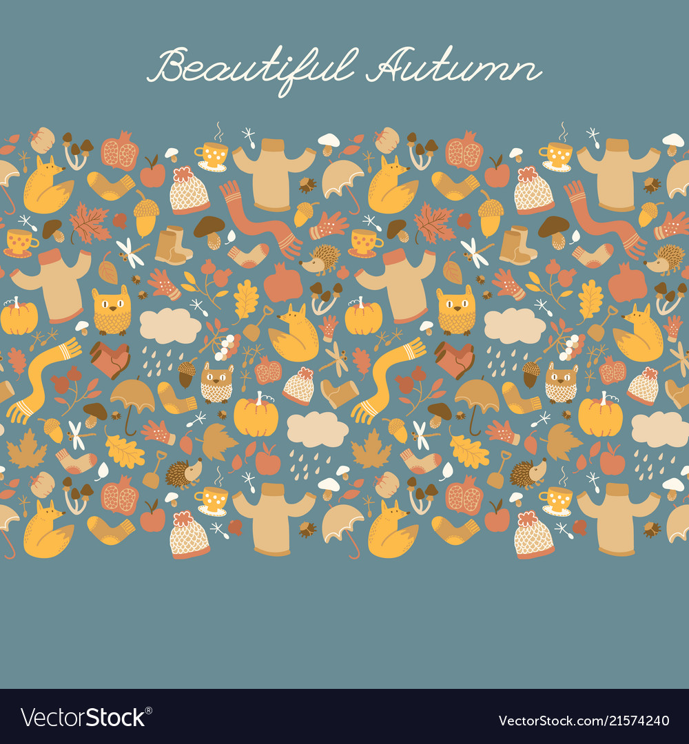 Beautiful fall elements background Royalty Free Vector Image