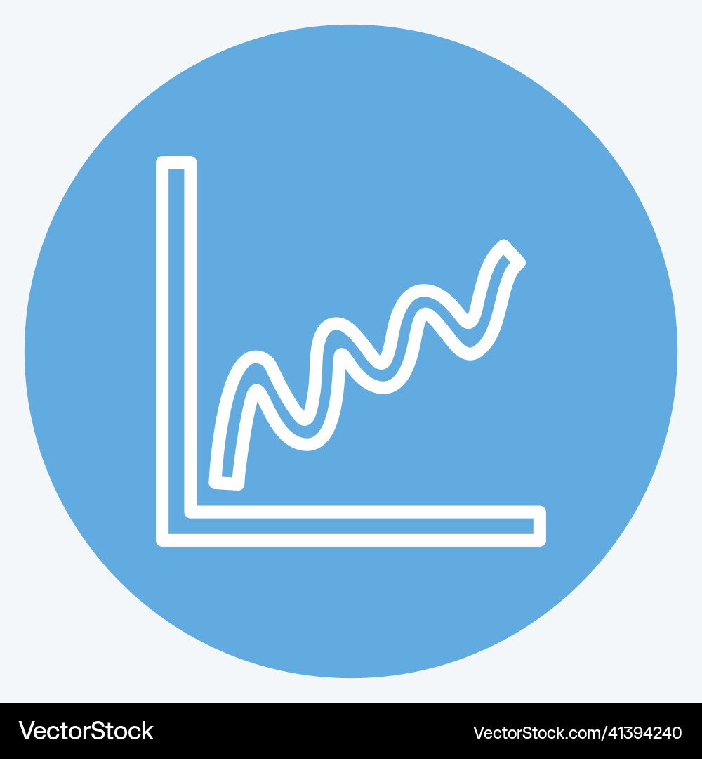 Bell shaped graph icon in trendy blue eyes style Vector Image