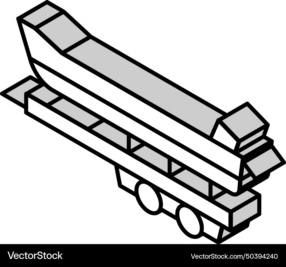 Boat transportation trailer isometric icon Vector Image