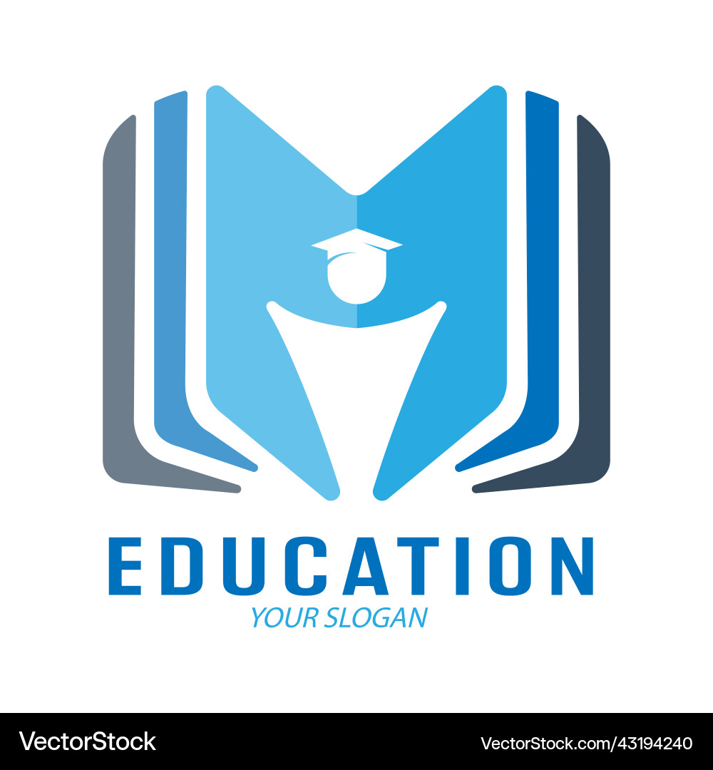 Education logo an open book for websites Vector Image