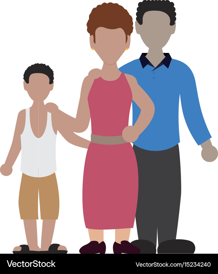 Family faceless together Royalty Free Vector Image