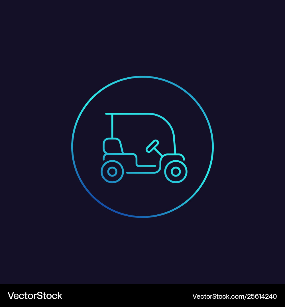 Golf cart linear icon Royalty Free Vector Image