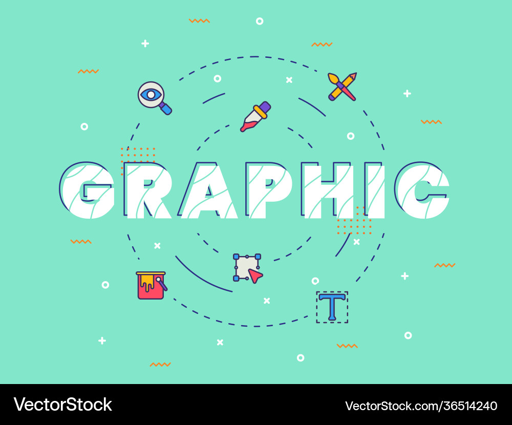 Graphic typography calligraphy word art Royalty Free Vector