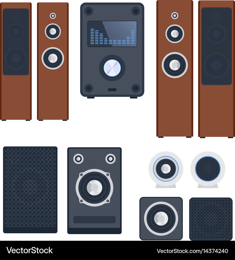 Home sound system stereo flat music Royalty Free Vector