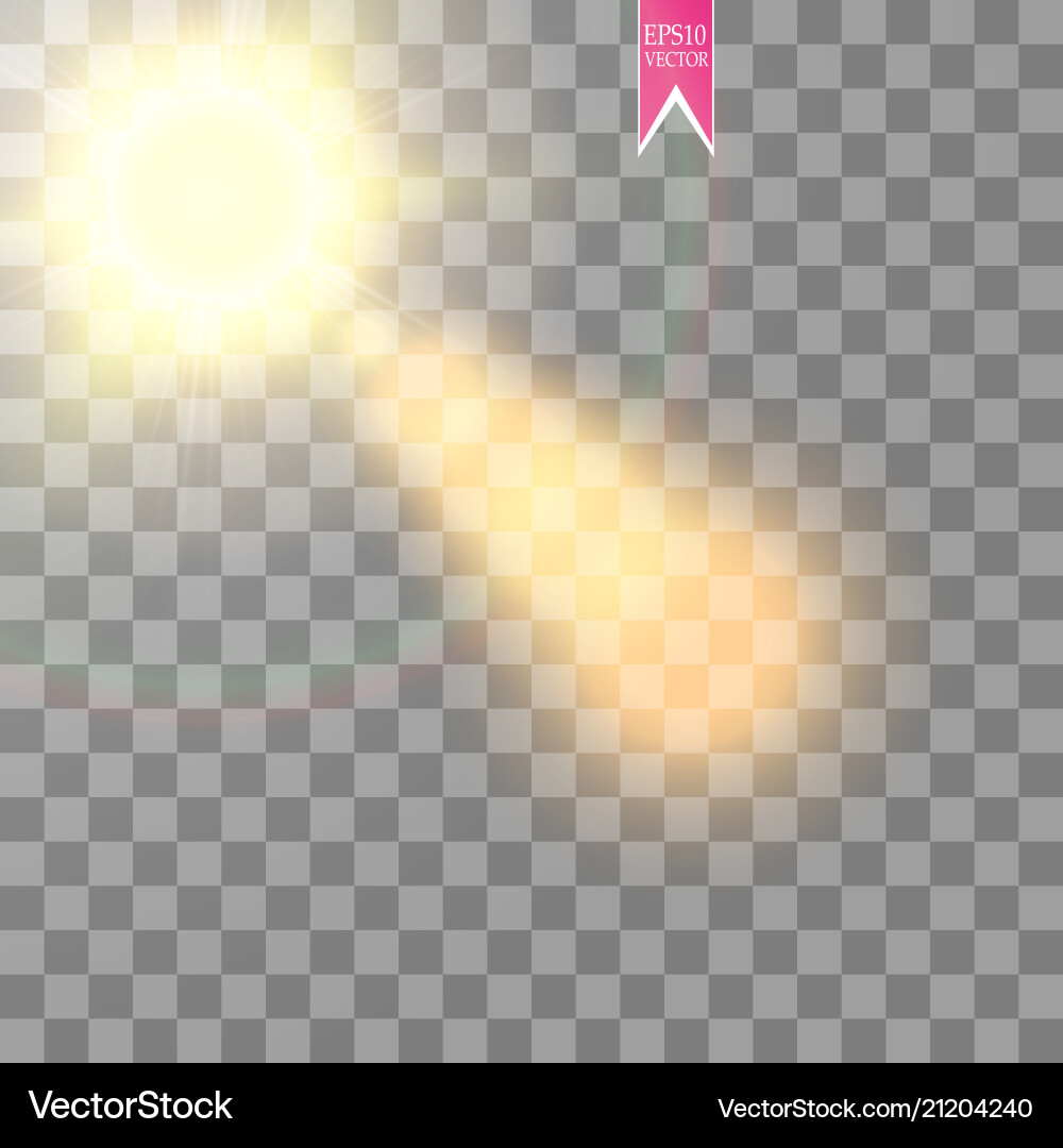Lens flare effect isolated on transparent Vector Image