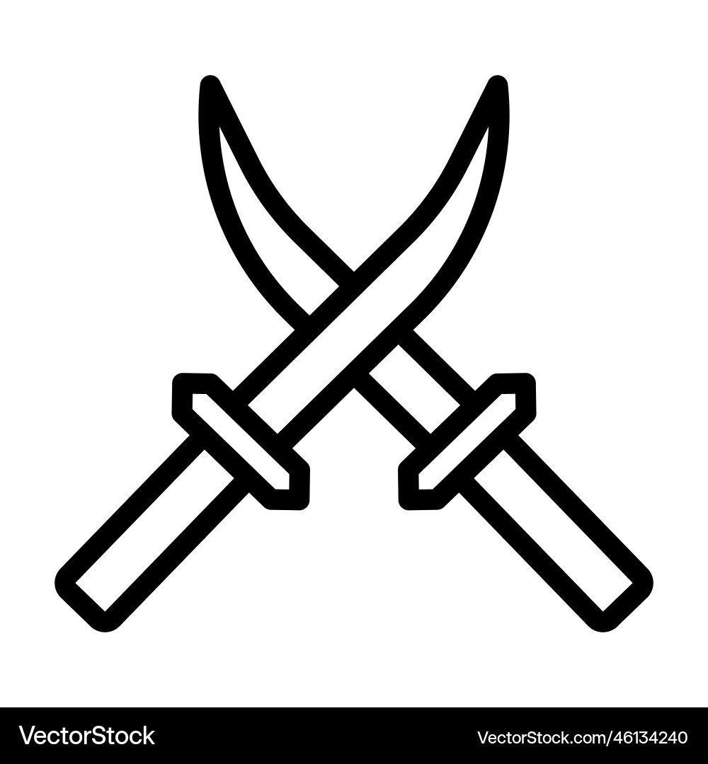 Sword icon outline style military army element Vector Image
