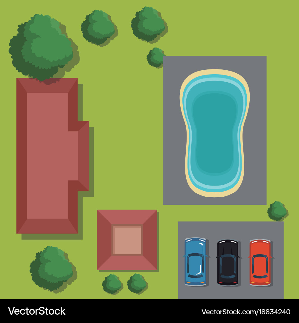 Urban top view cartoon Royalty Free Vector Image