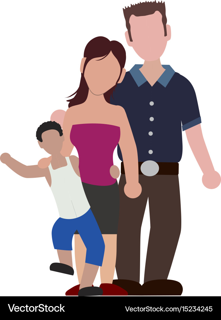 Family faceless together Royalty Free Vector Image