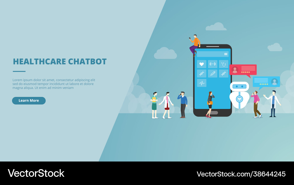 Healthcare chatbot technology concept for website Vector Image
