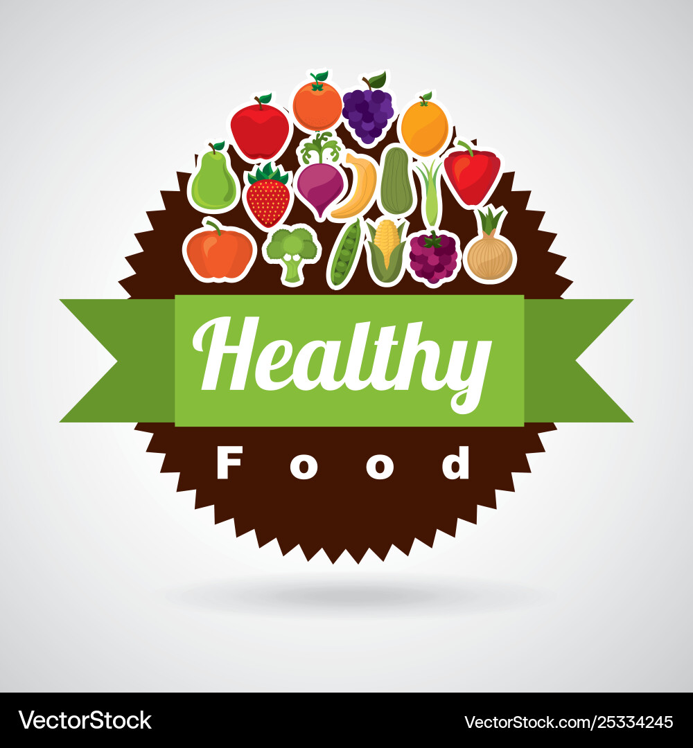 Healthy food design Royalty Free Vector Image - VectorStock