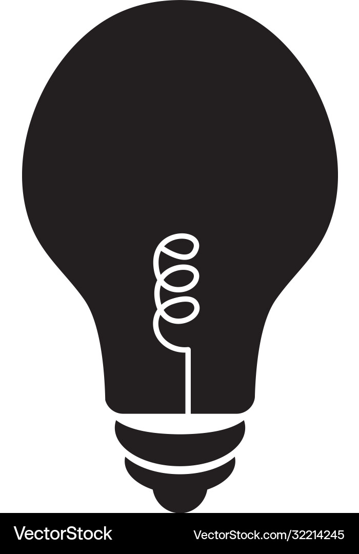 Incandescent bulb light icon silhouette style Vector Image